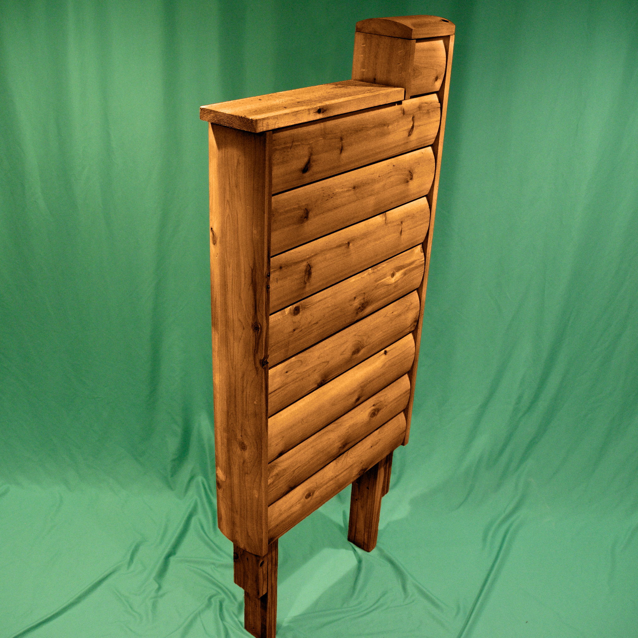 Log Mailbox Stand - Teak Shiplap, Solid Cedar Wood Amish Log Furniture